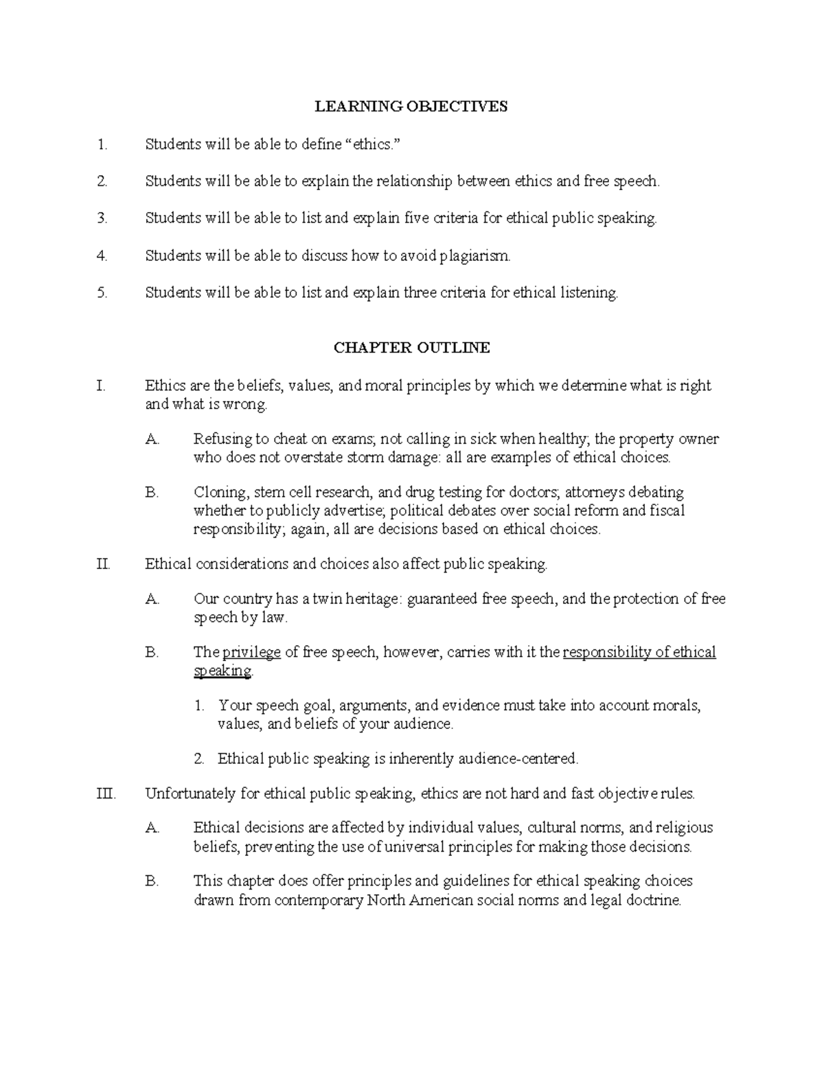 Notes Ch. 3 Public Speaking - LEARNING OBJECTIVES Students will be able ...