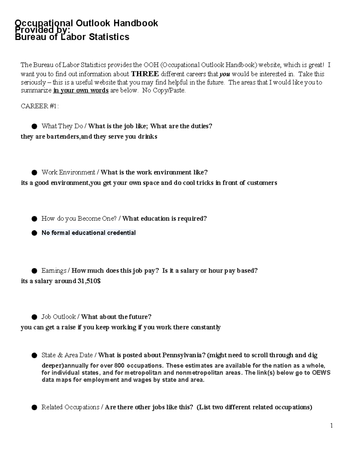 Copy of OOH Worksheet - mnkhjirb - The Bureau of Labor Statistics ...