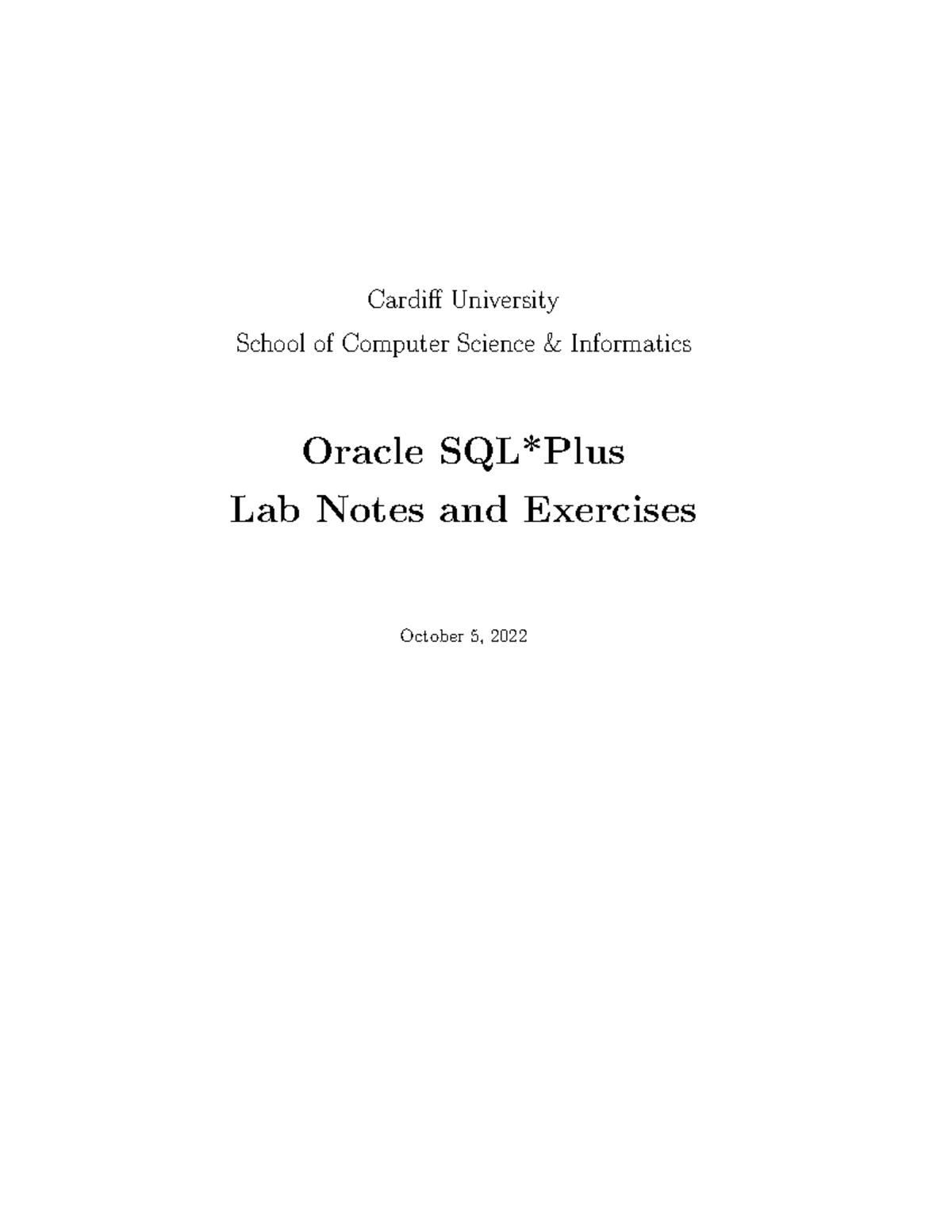 Lab Notes - asdf - Cardiff University School of Computer Science ...