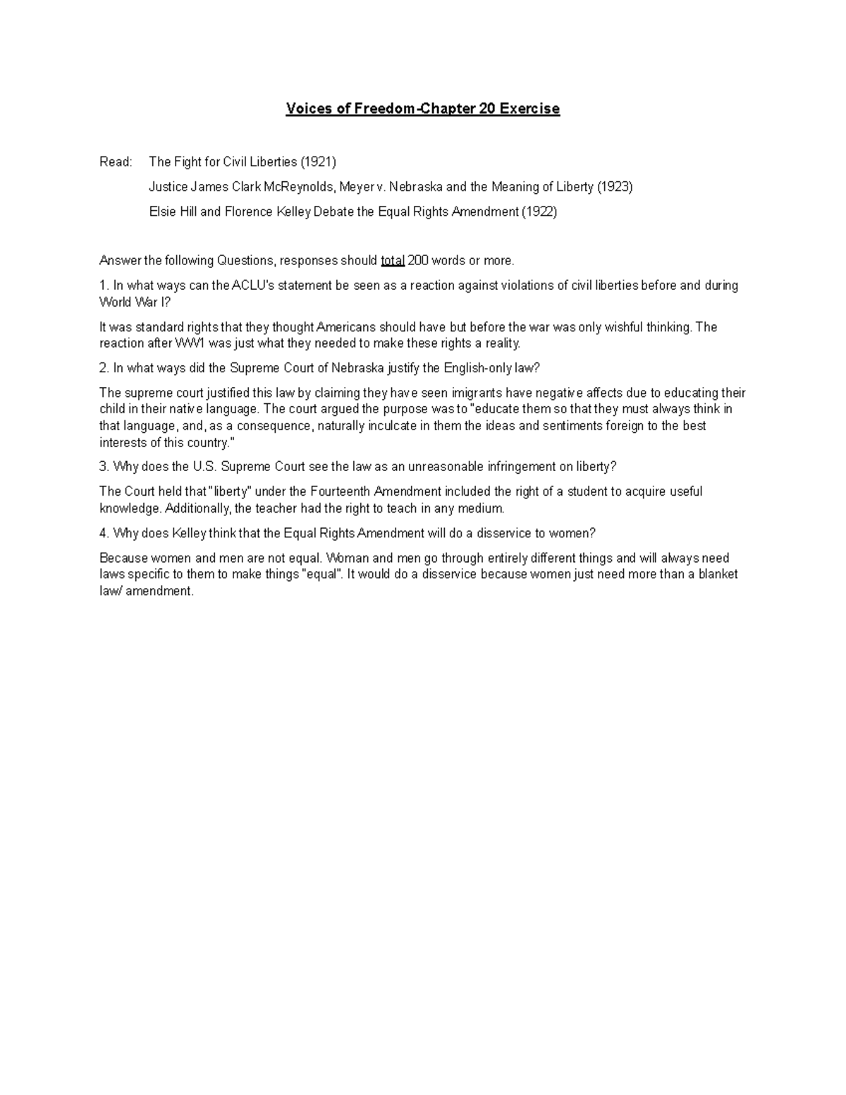 Voices of Freedom-Chapter 20 Exercise - Voices of Freedom-Chapter 20 ...