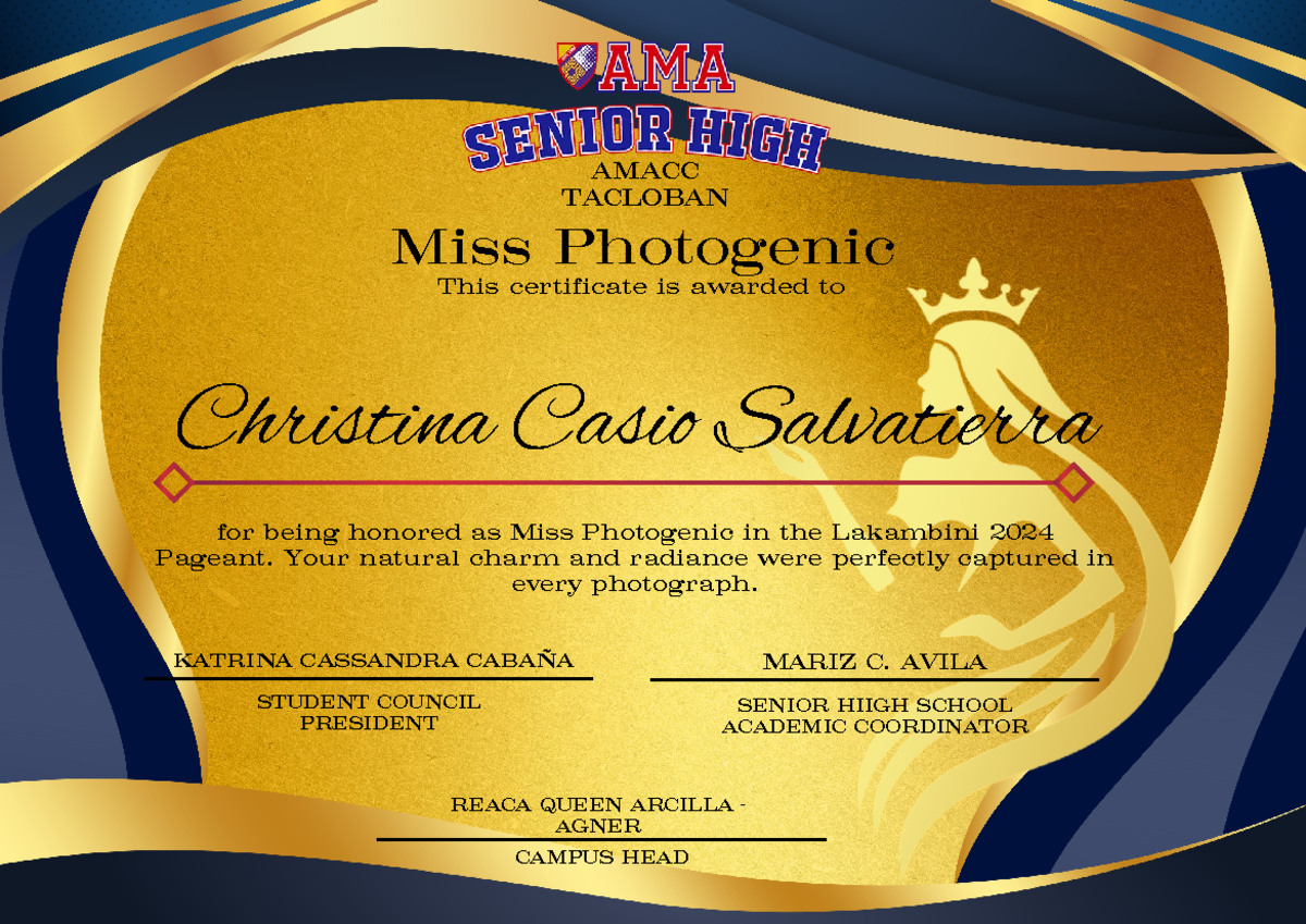 Lakambini Awards - lol - Christina Casio Salvatierra TACLOBAN SENIOR ...