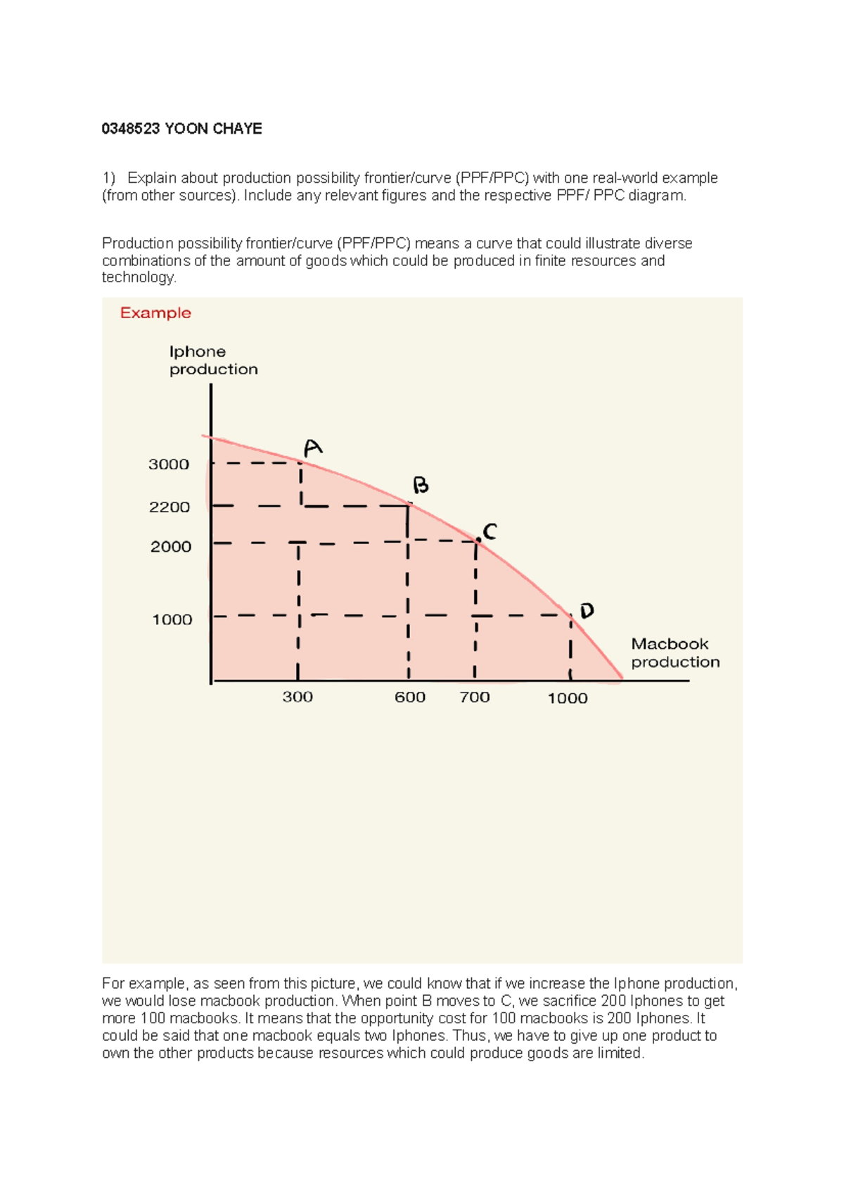 Microeconomic tutorial question for chapter 3 - 0348523 YOON CHAYE Explain about production ...