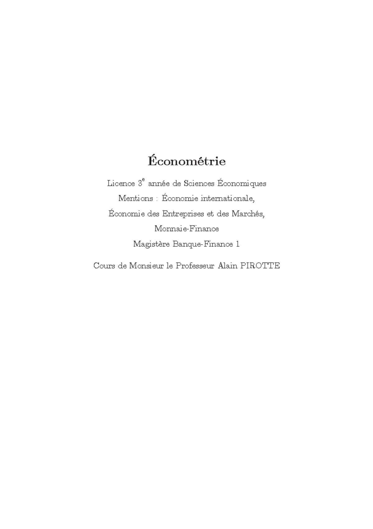 Pirotte - L3 - MBF 1 - Économétrie - Cours - Pièce jointe sans titre ...
