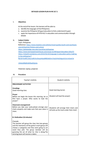 Lesson PLAN CPD Module 14 - LESSON PLAN PREPARED BY; Rhealyn B ...