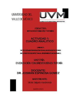 A6 MGGH Retencion - assignment - Actividad 6 Análisis y Resultados ...