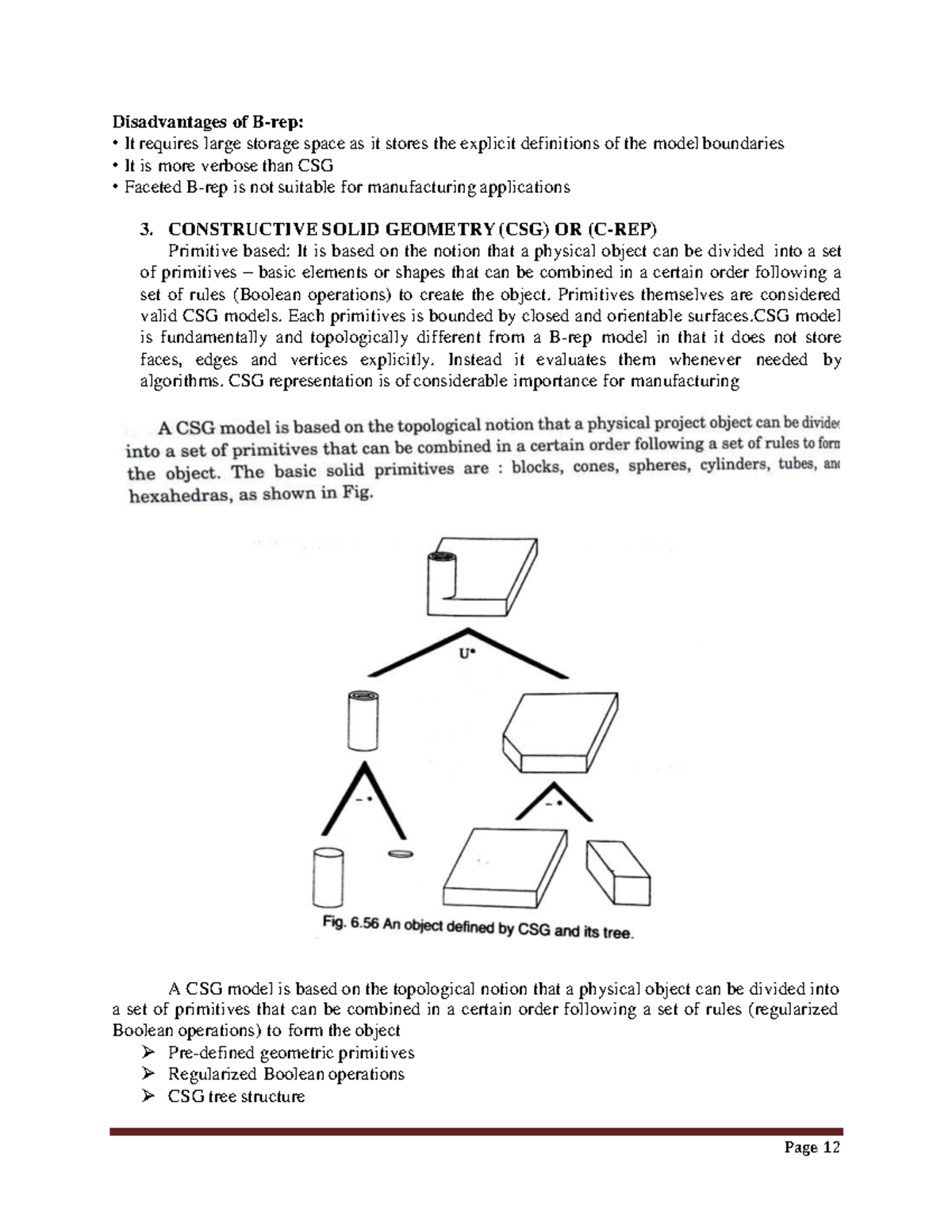 Cad Module 4 Part 2 Lecture Notes Computer Aided Design And Analysis Disadvantages Of B Rep