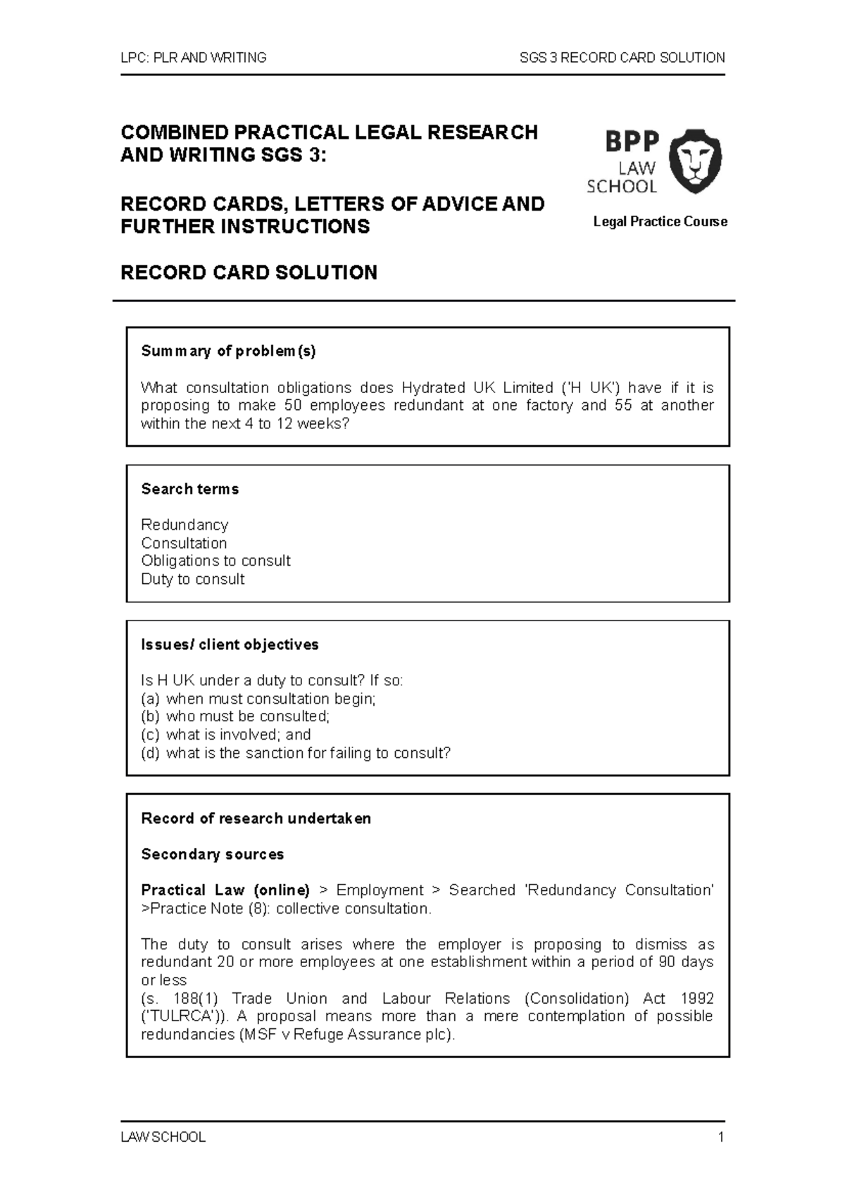 PLR and Writing SGS 3 Record Card Solution updated 22-23 - LPC: PLR AND ...