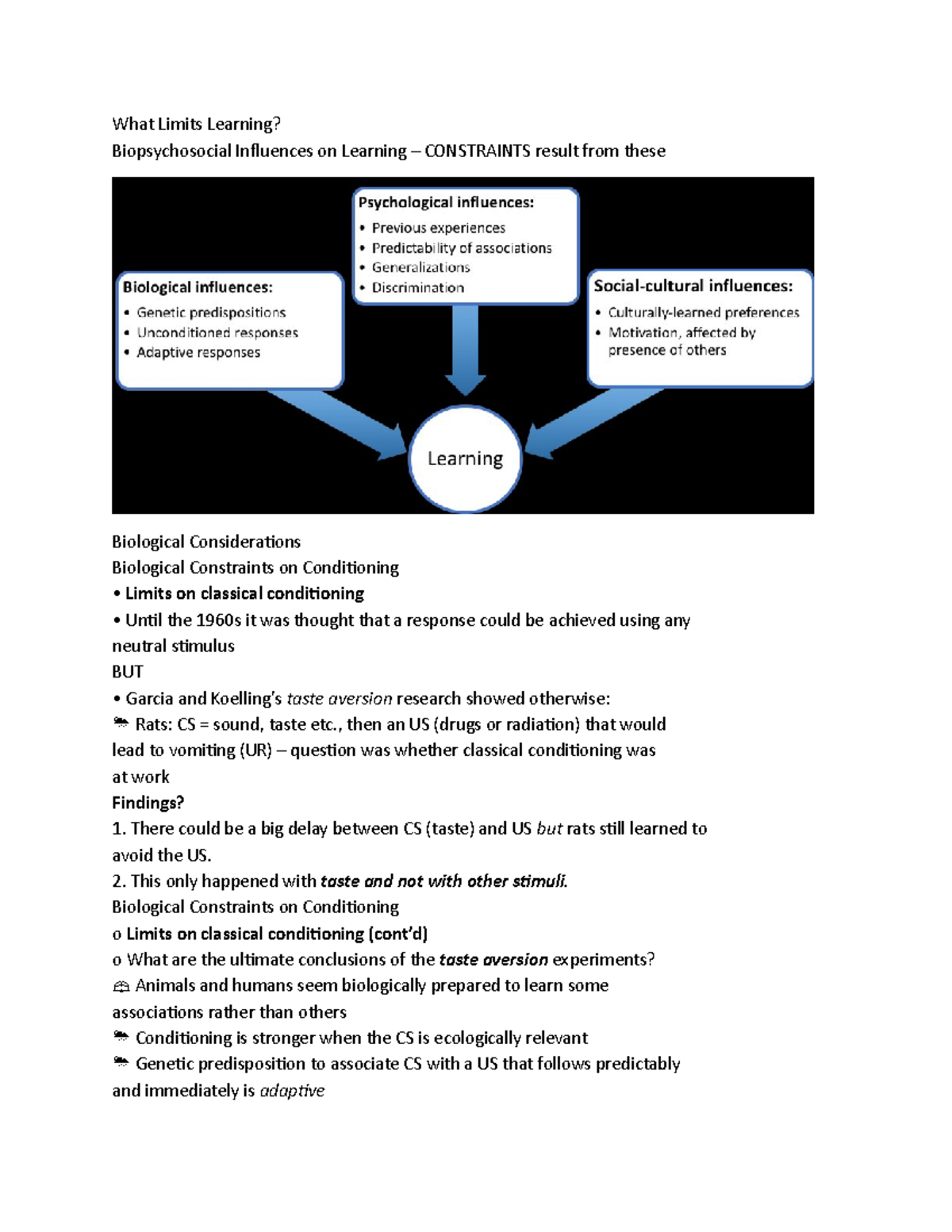 What Limits Learning - What Limits Learning? Biopsychosocial Influences ...