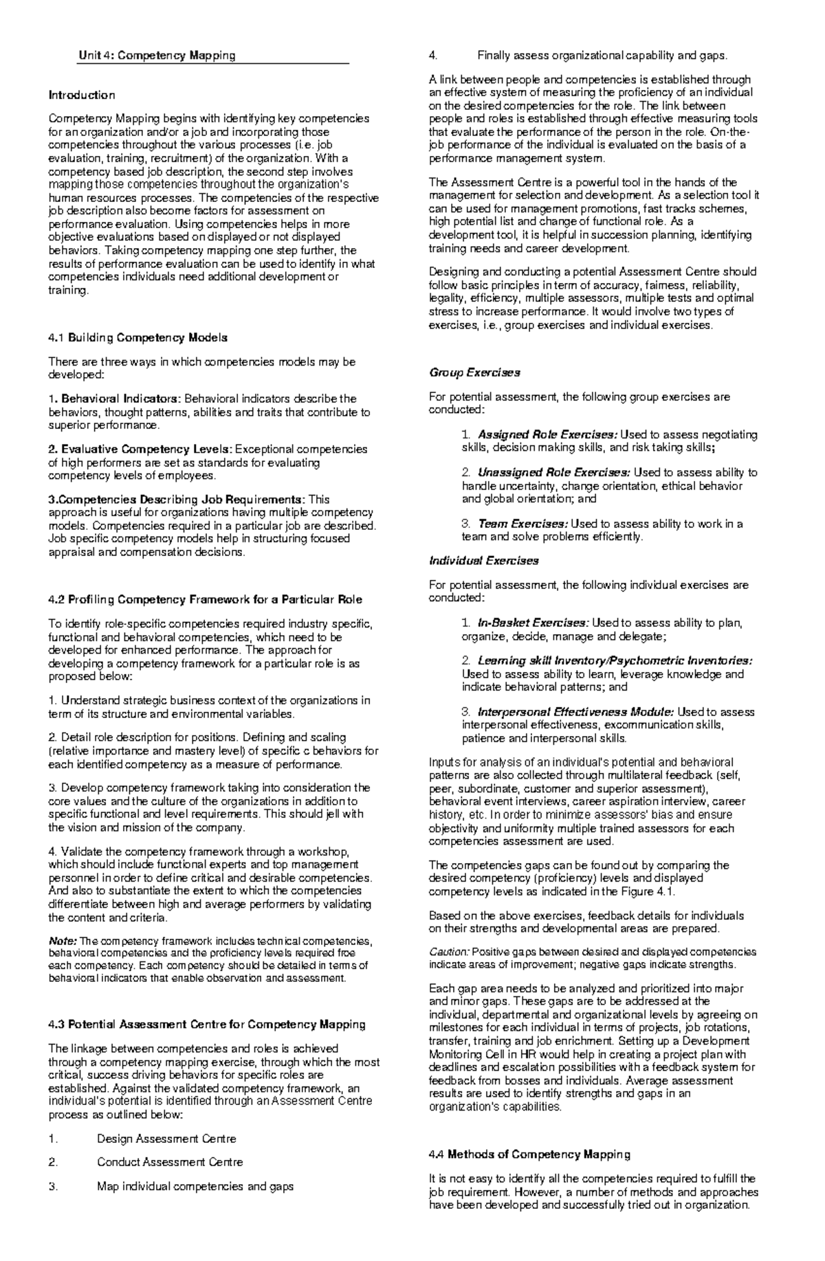 GRP 3 Permas 4C - Unit 4: Competency Mapping Introduction Competency ...