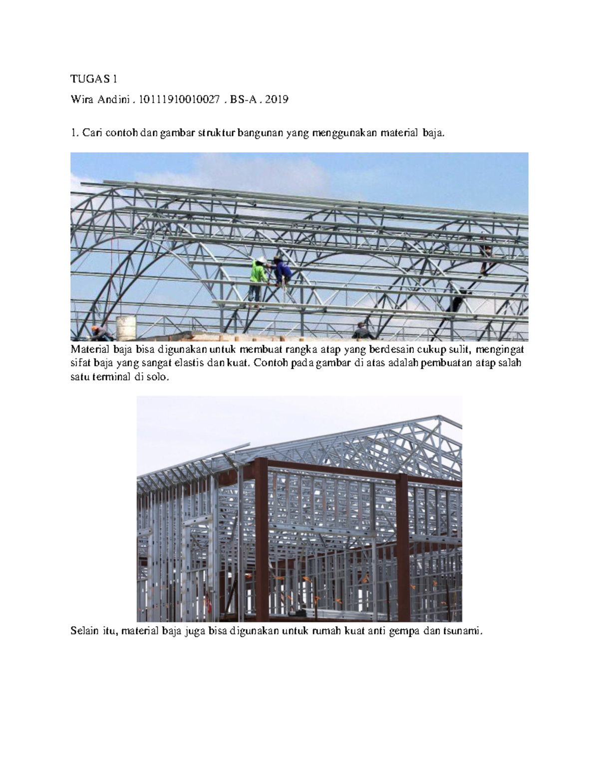 Material Elemen Baja - TUGAS 1 Wira Andini. 10111910010027. BS-A. 2019 ...