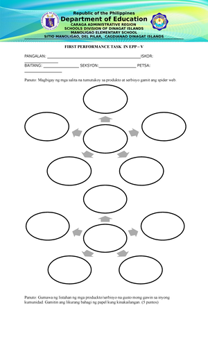Grade 5 Performance Task in Filipino Modules 1-3 - Republic of the ...
