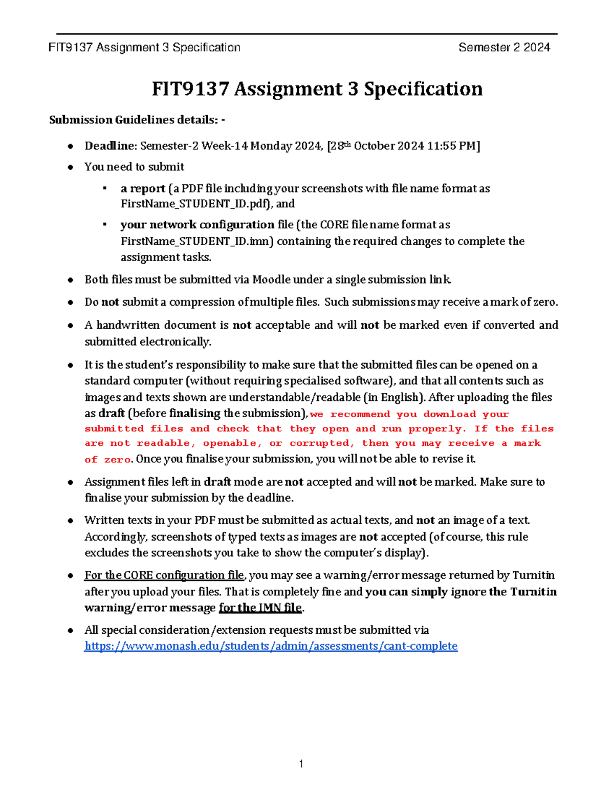 FIT9137 Assignment 3 Sem-2 2024 Specifications - FIT9137 Assignment 3 Specification Submission ...