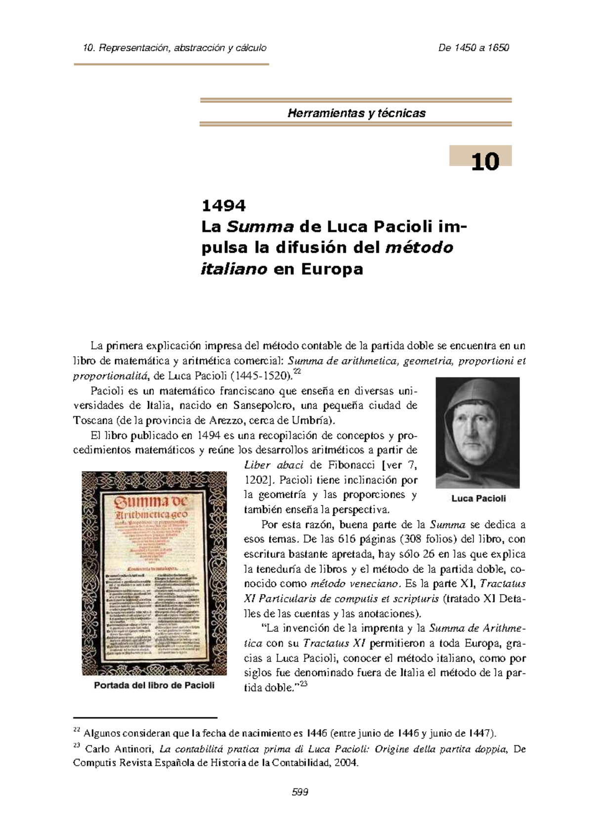 Fornero luca pacioli y la summa - Herramientas y técnicas 1494 La Summa ...