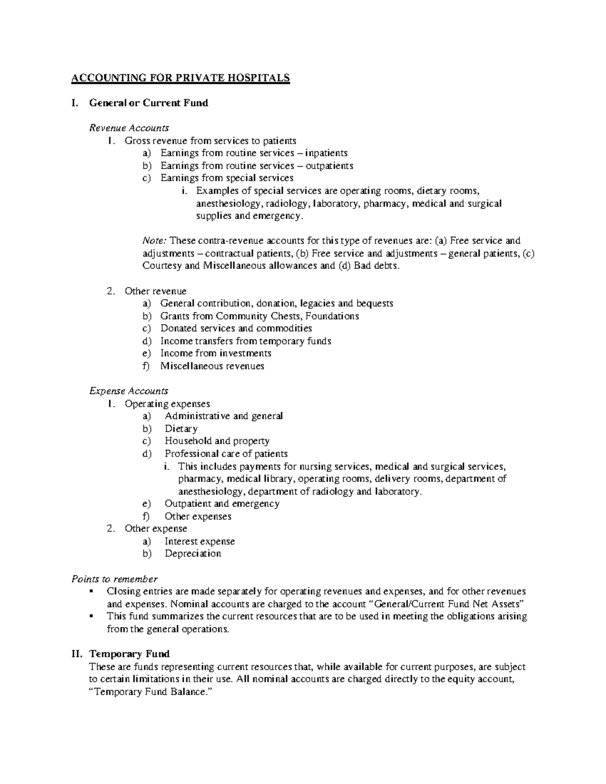 Accounting for Private Hospitals - ACCOUNTING FOR PRIVATE HOSPITALS I ...