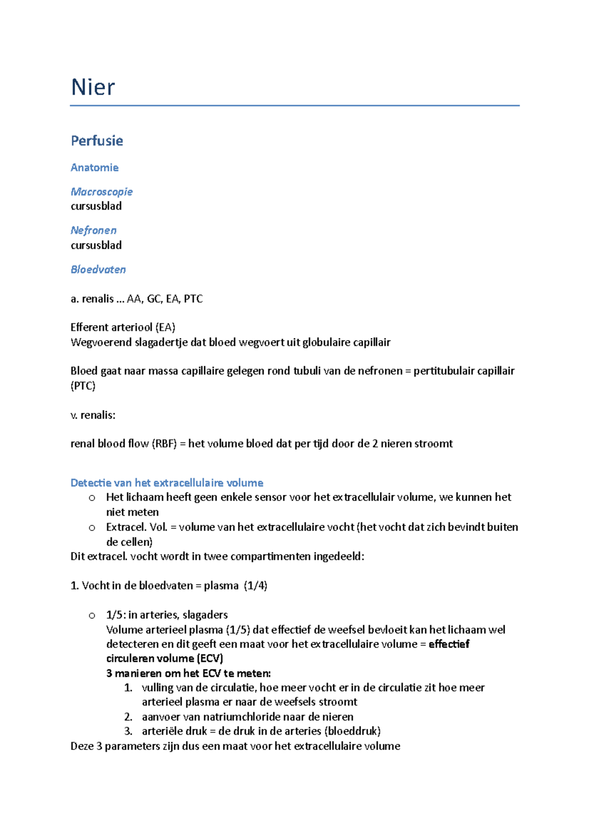 Nier - Notities Nier Missiaen - Nier Perfusie Anatomie Macroscopie ...