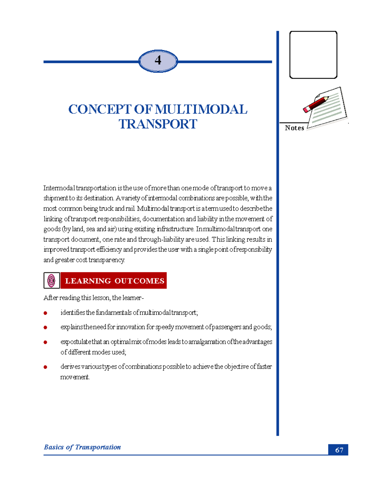 Chapter-4 - Concept of Multimodal Transport Basics of Transportation 67 ...