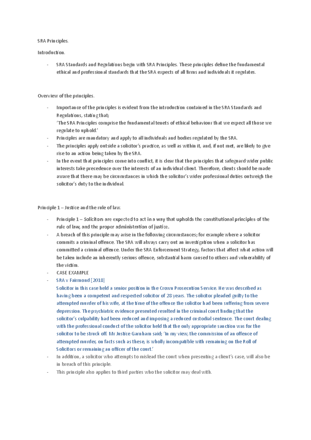 SRA Principles - Notes - SRA Principles. Introduction. SRA Standards ...