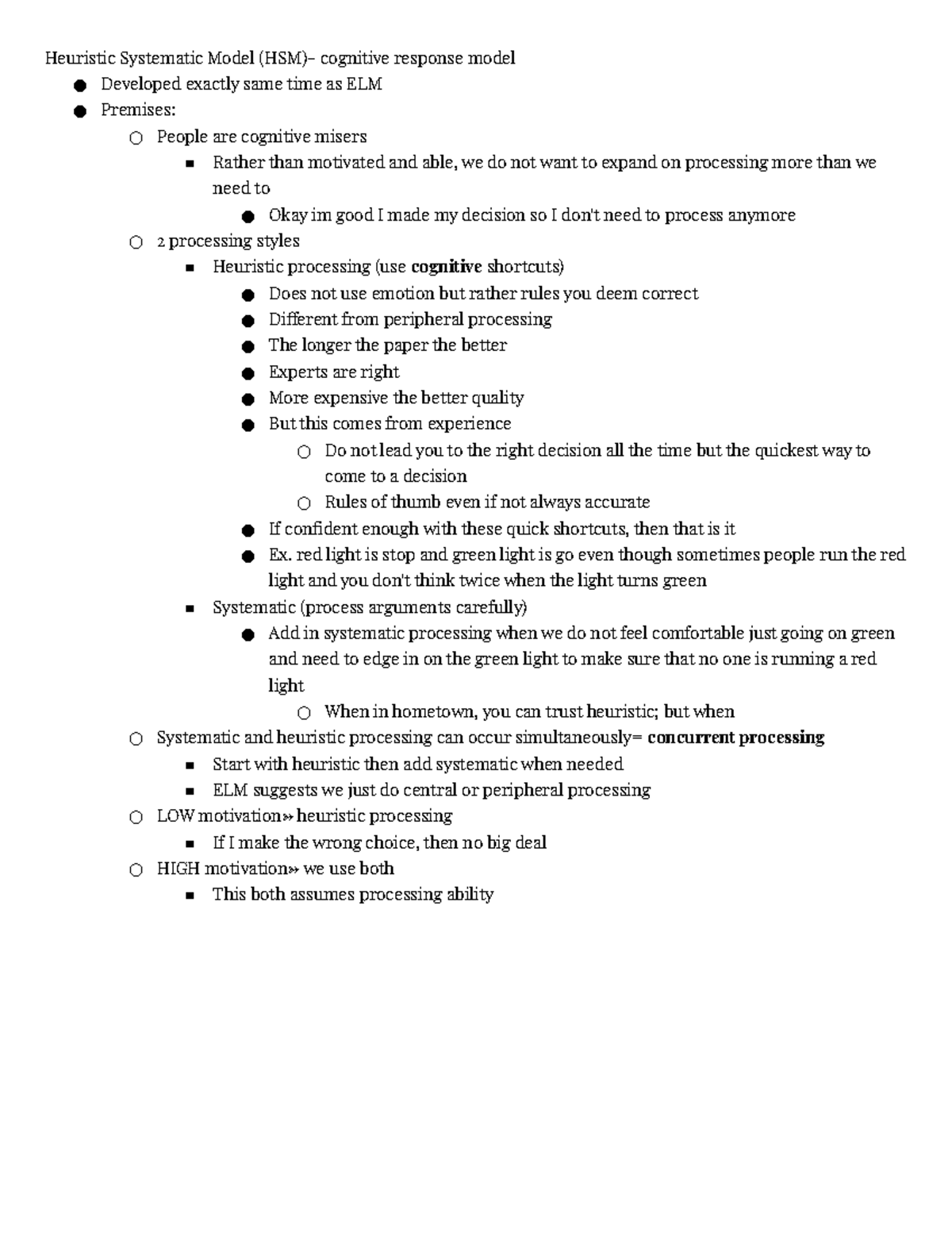 Heuristic Systematic Model (HSM) - red light is stop and green light is ...