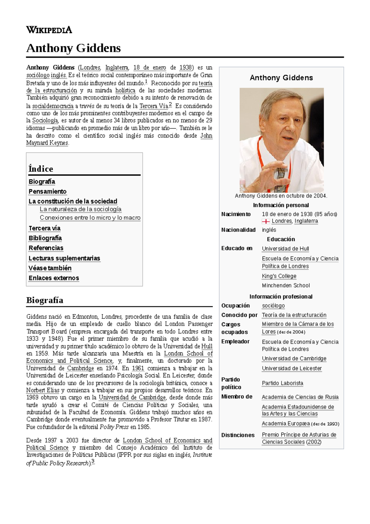 Anthony Giddens - filosofia - Anthony Giddens Anthony Giddens en ...