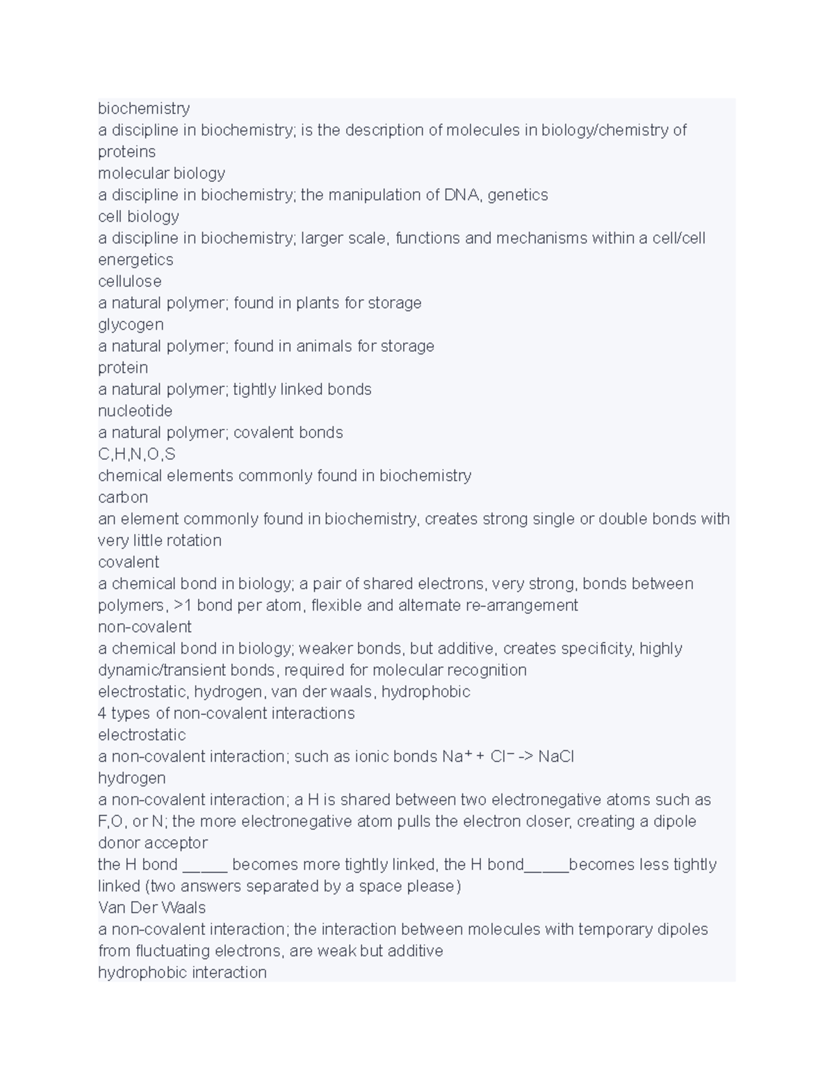 Biochemistry - biol 4540 notes pt 3 - biochemistry a discipline in ...