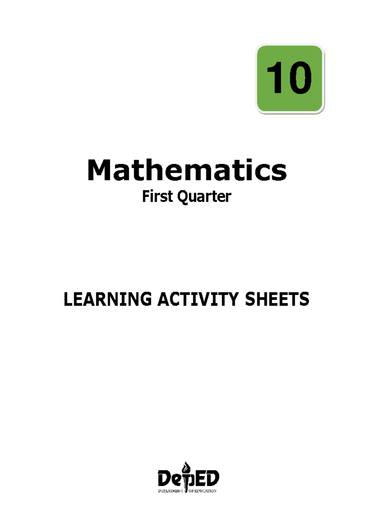 Math 10 Q1 Week 1 - Celestine Dela Torre - Mathematics First Quarter ...