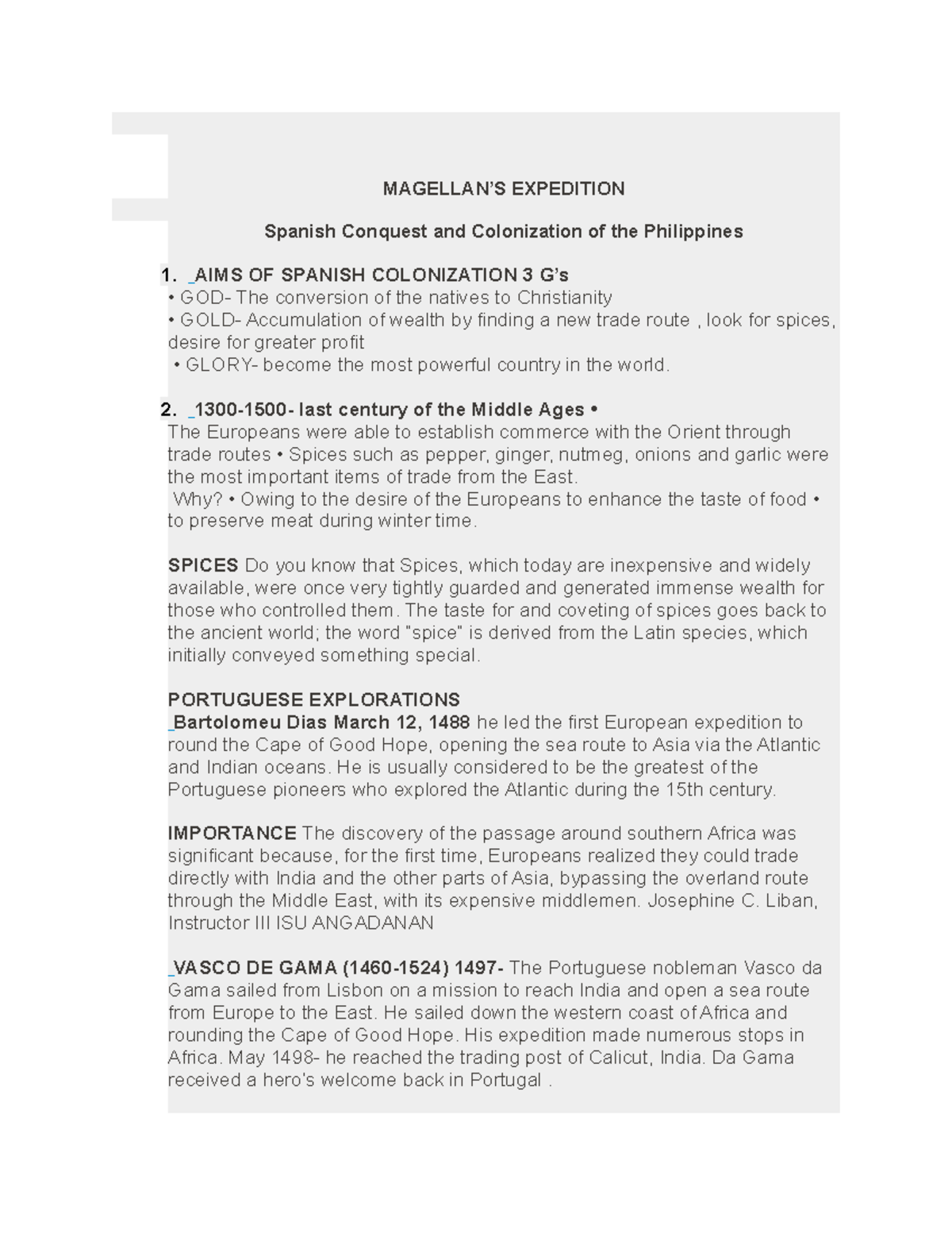 Magellan'S Expedition - MAGELLAN’S EXPEDITION Spanish Conquest and ...