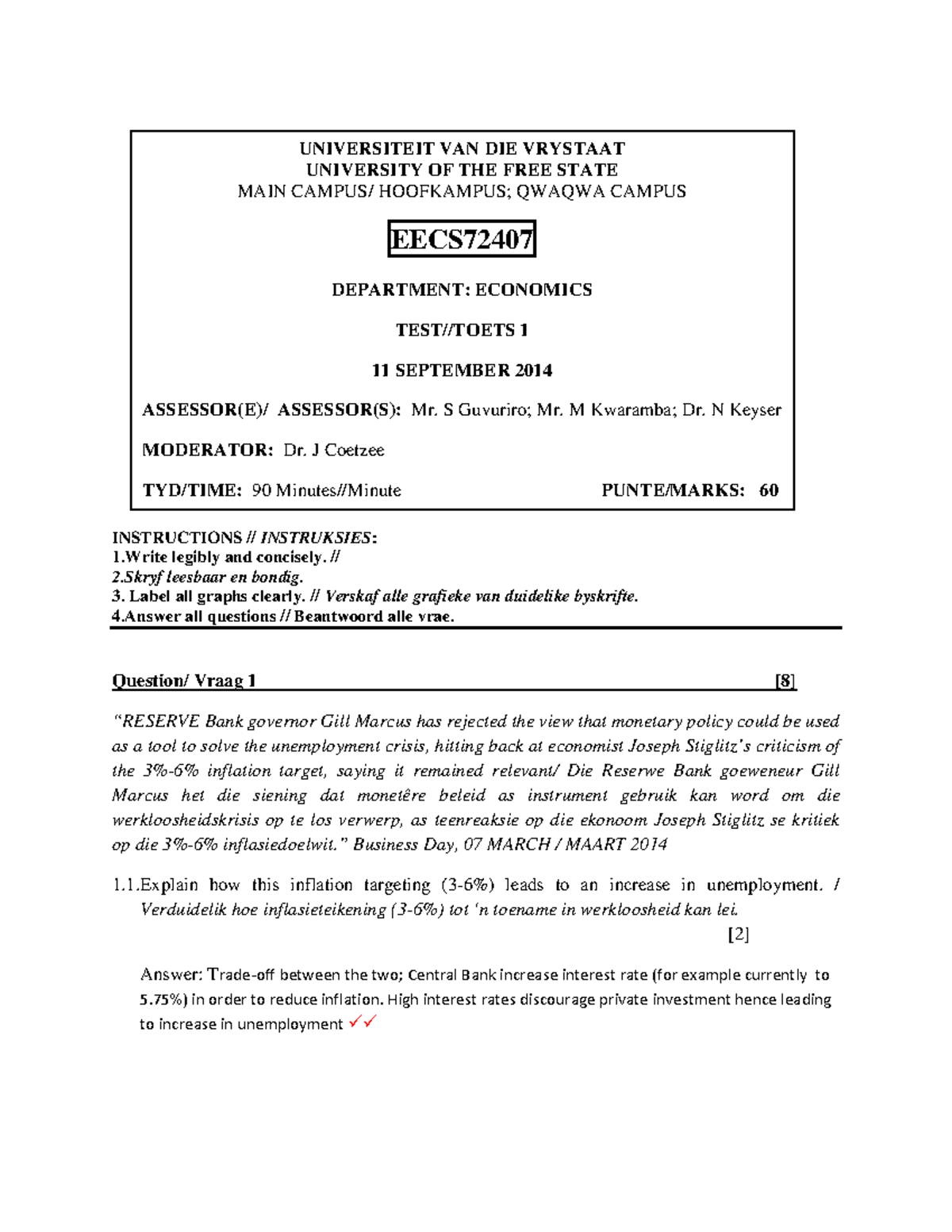 Memo test 1 2014 - Dr Mudzingiri - INSTRUCTIONS // INSTRUKSIES: 1 ...