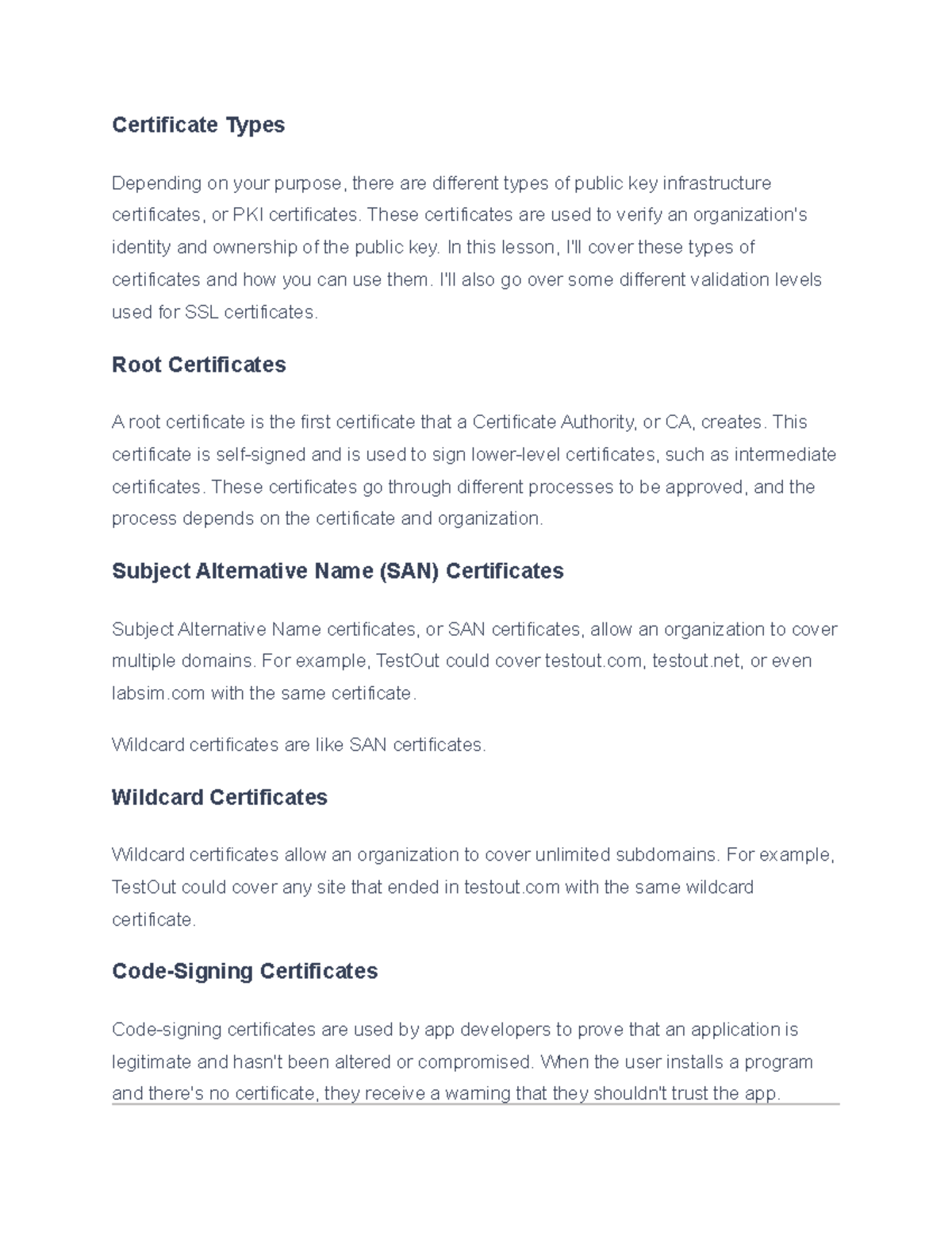 7.5.3 Certificate Types - Certificate Types Depending on your purpose ...