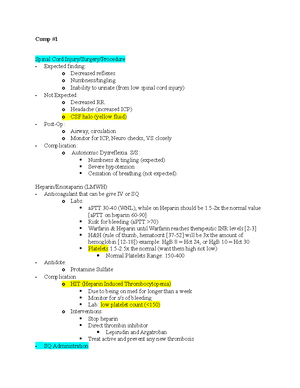 Nur 283 Comp 2 exam - Comp 2 - Lecture 11/25/23 Review Comp 2 Nur 283 ...
