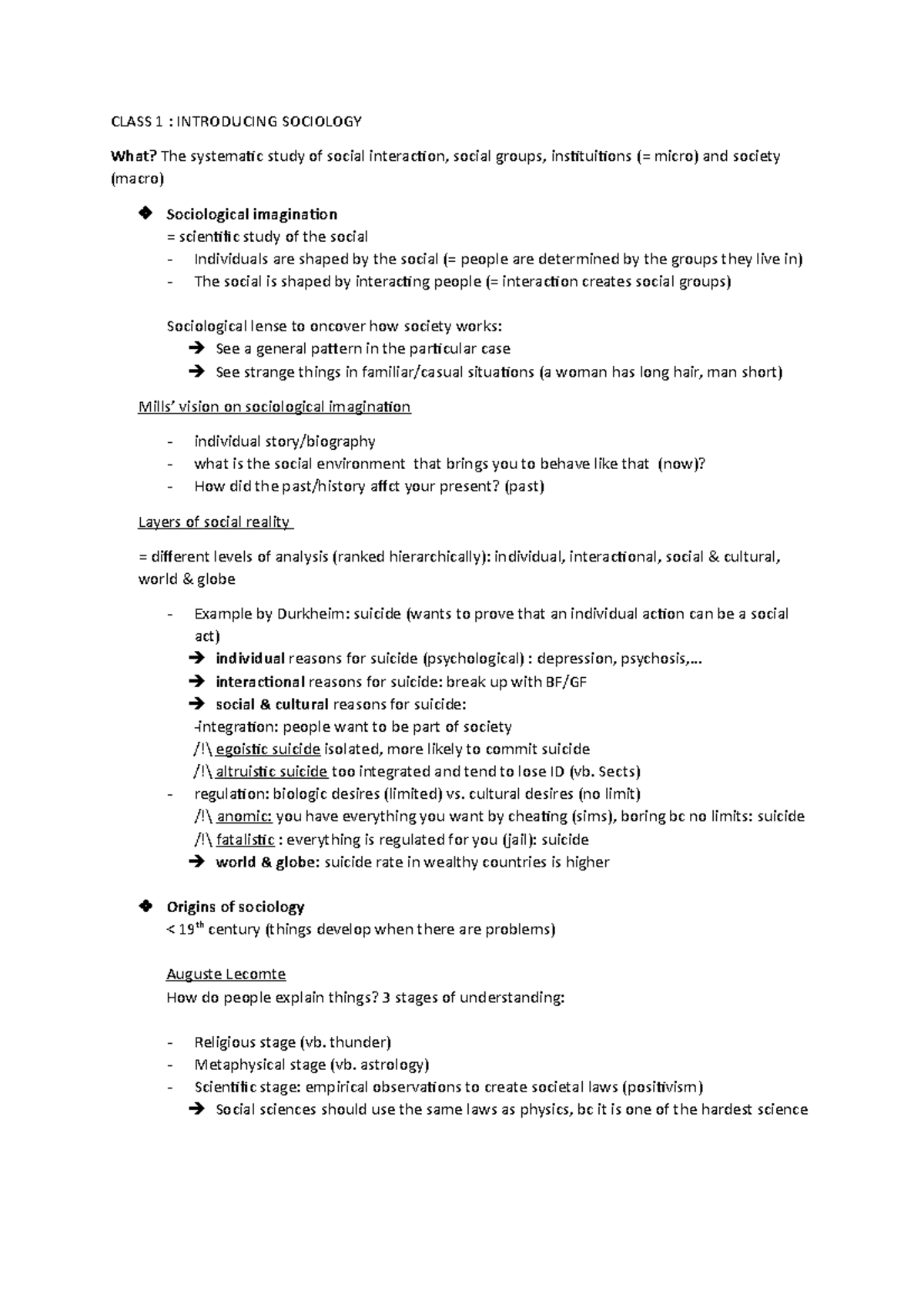 Class 1 introduction to sociology - CLASS 1 : INTRODUCING SOCIOLOGY ...