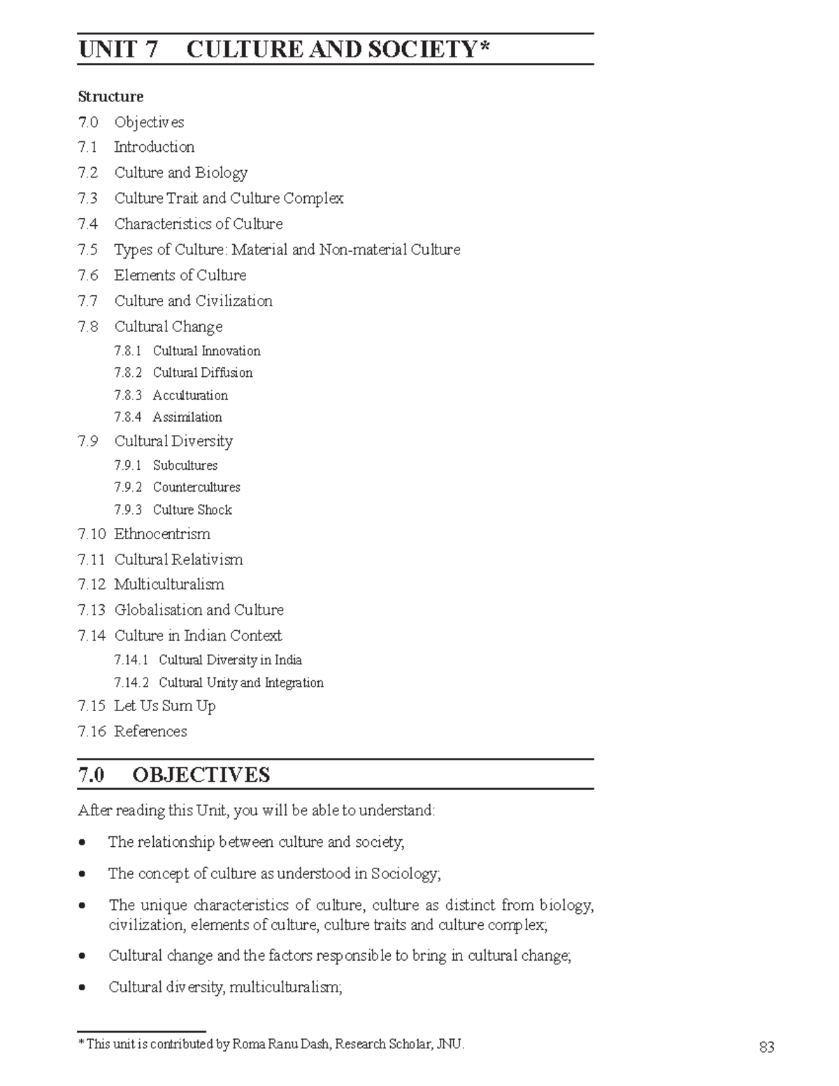 Unit-7 Culture and Society - Culture and Society UNIT 7 CULTURE AND ...