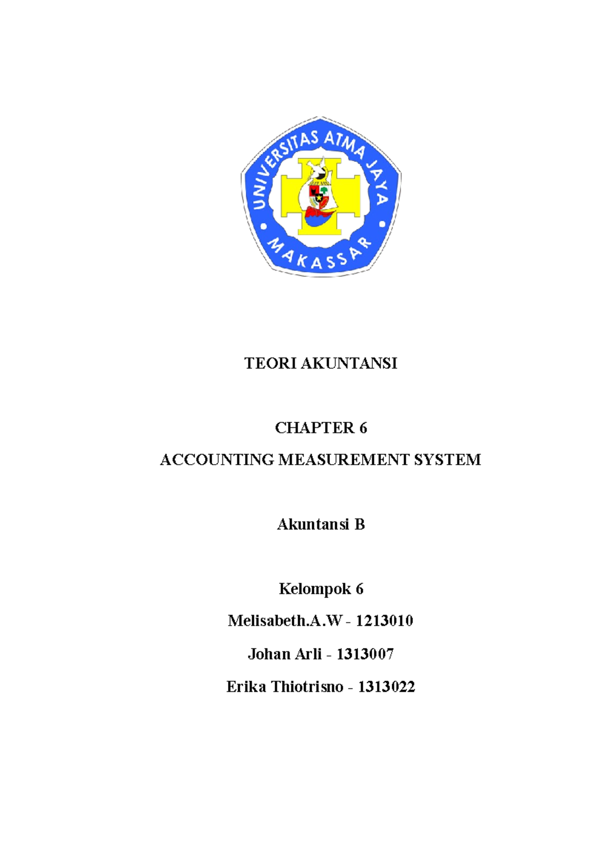 Toaz - hrthttttt - TEORI AKUNTANSI CHAPTER 6 ACCOUNTING MEASUREMENT ...