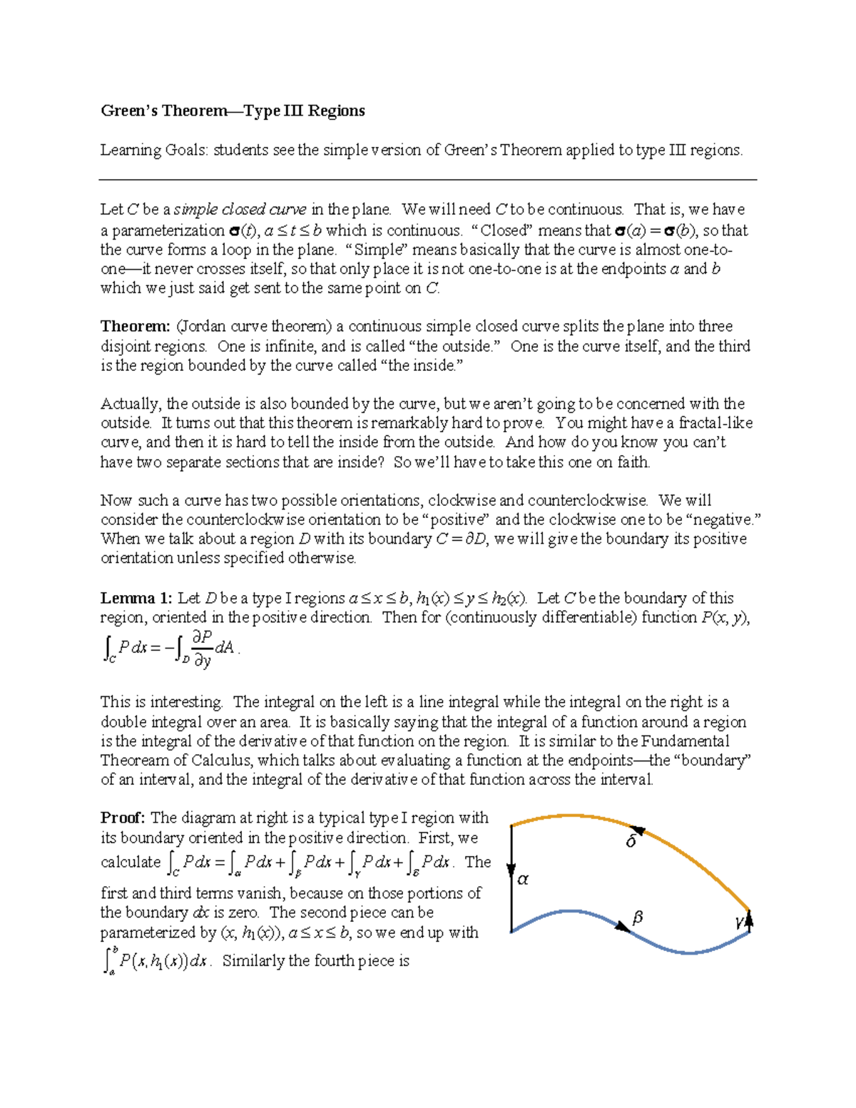 Notes 55-Green's Theorem Basic Form - Green’s Theorem—Type III Regions ...