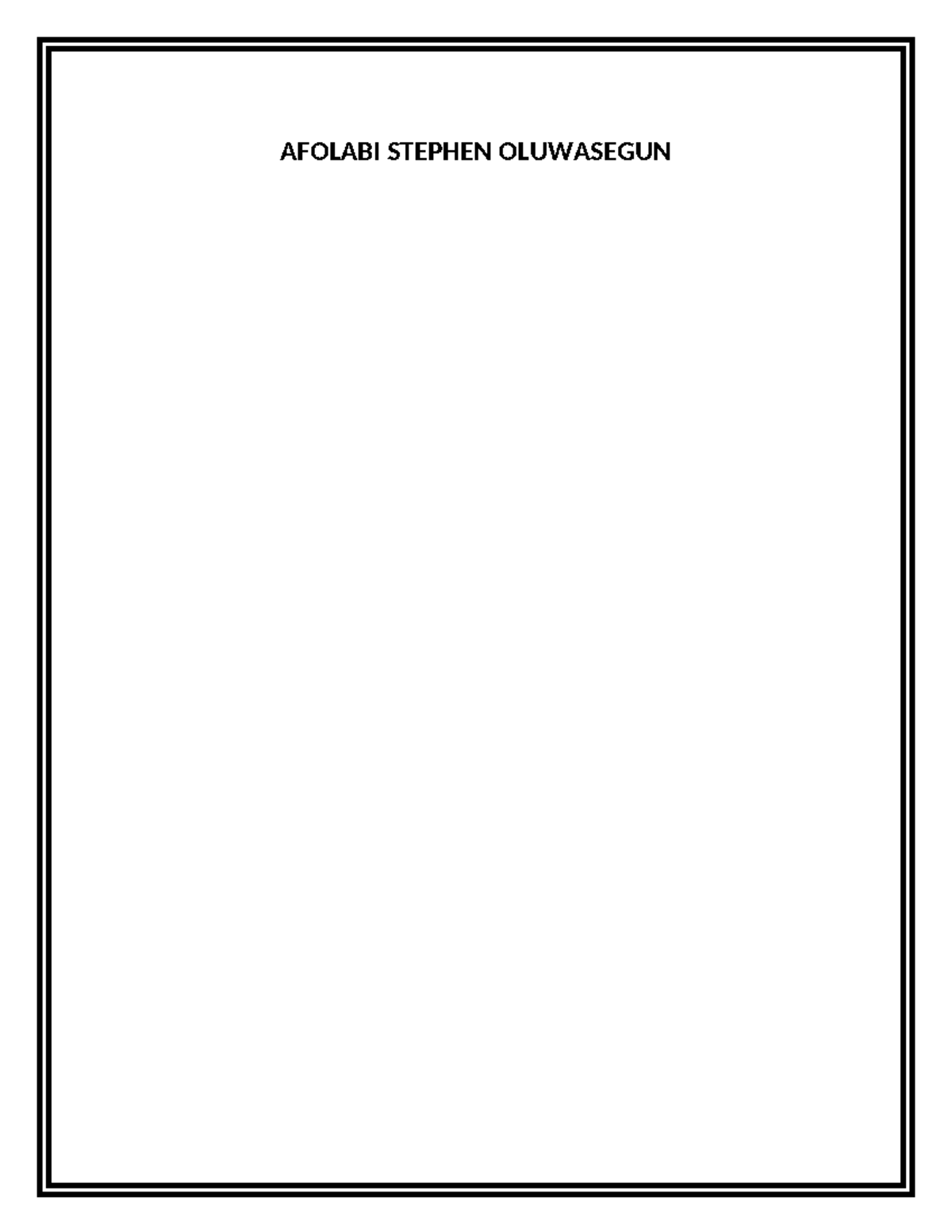 Success CV - Hfhgg - AFOLABI STEPHEN OLUWASEGUN AFOLABI STEPHEN ...