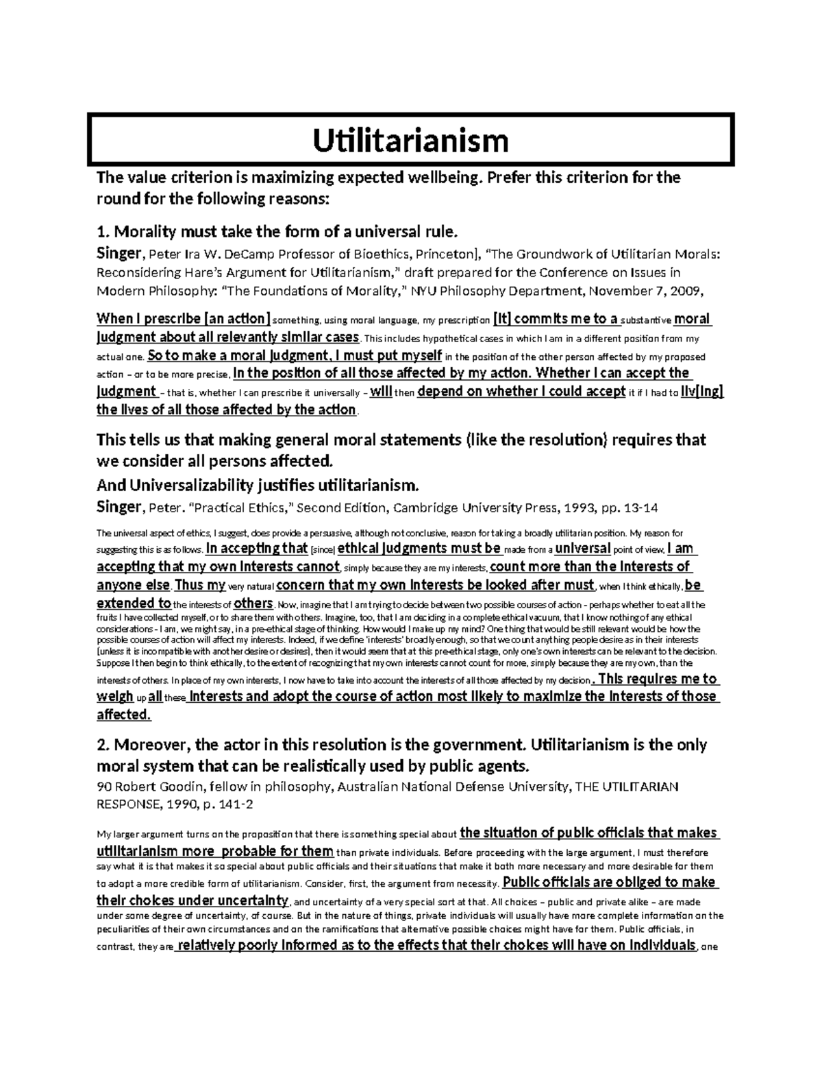 Util - util - Utilitarianism The value criterion is maximizing expected ...