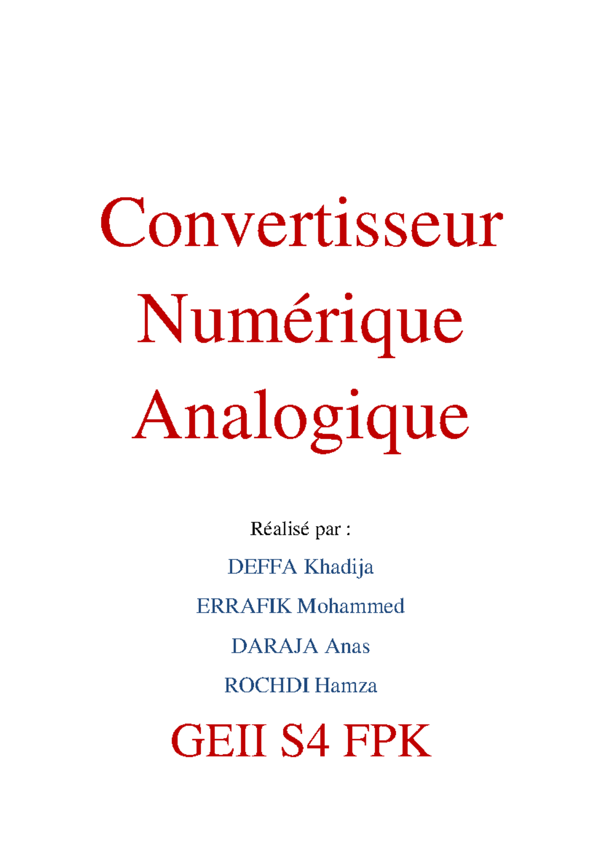 Rapport-cna Ref - Convertisseur Numérique Analogique Réalisé par ...