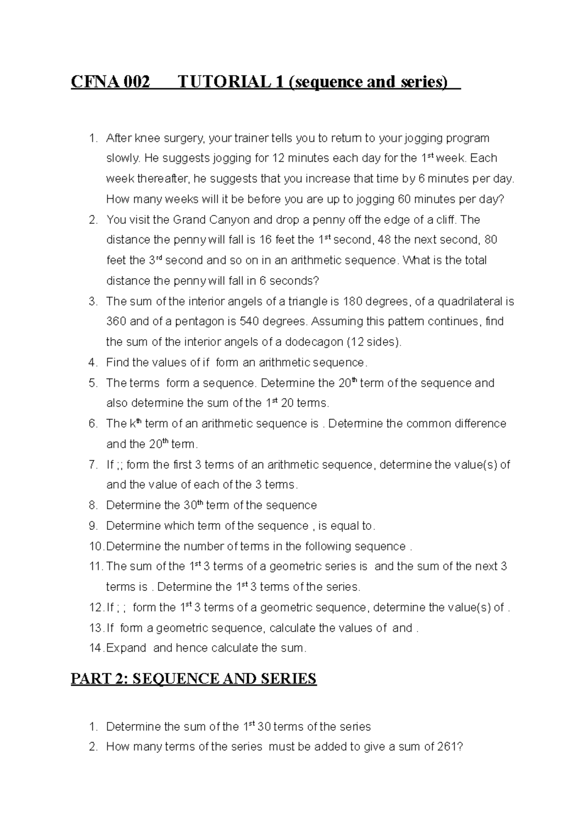 Tutorial 1(S) - Practice questions you can use to practice. - CFNA 002 ...