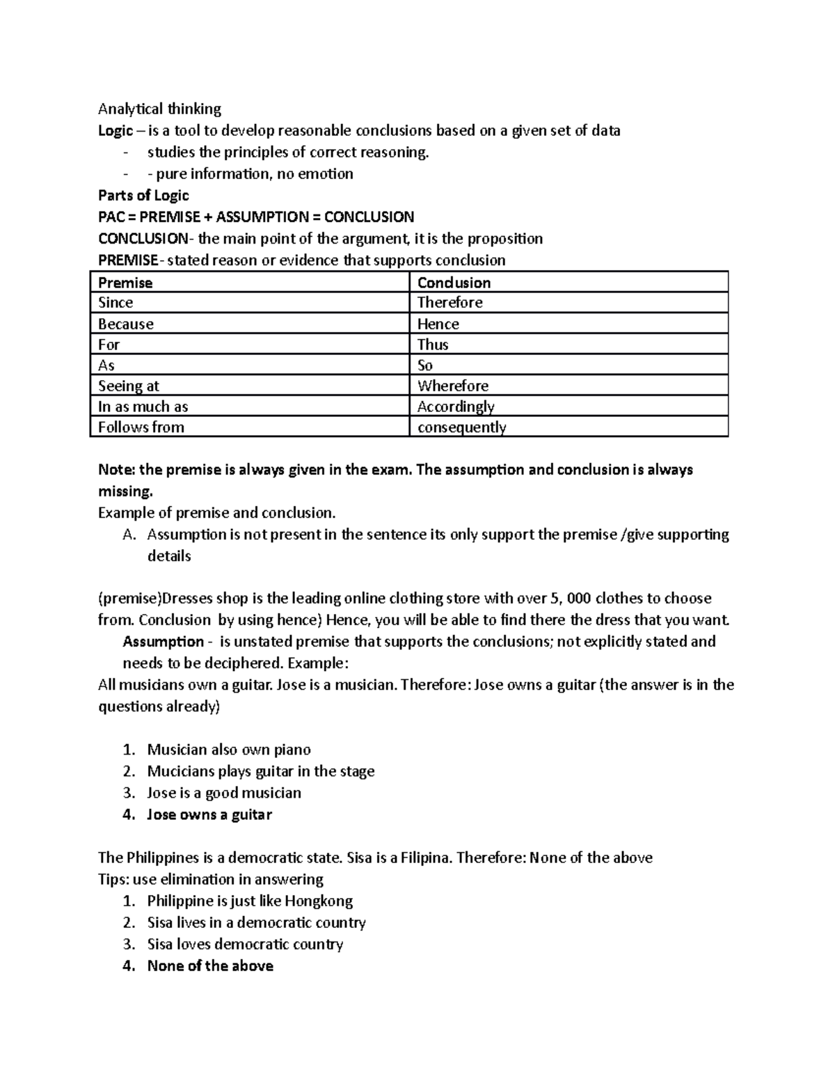 Analytical thinking - Analytical thinking Logic – is a tool to develop ...