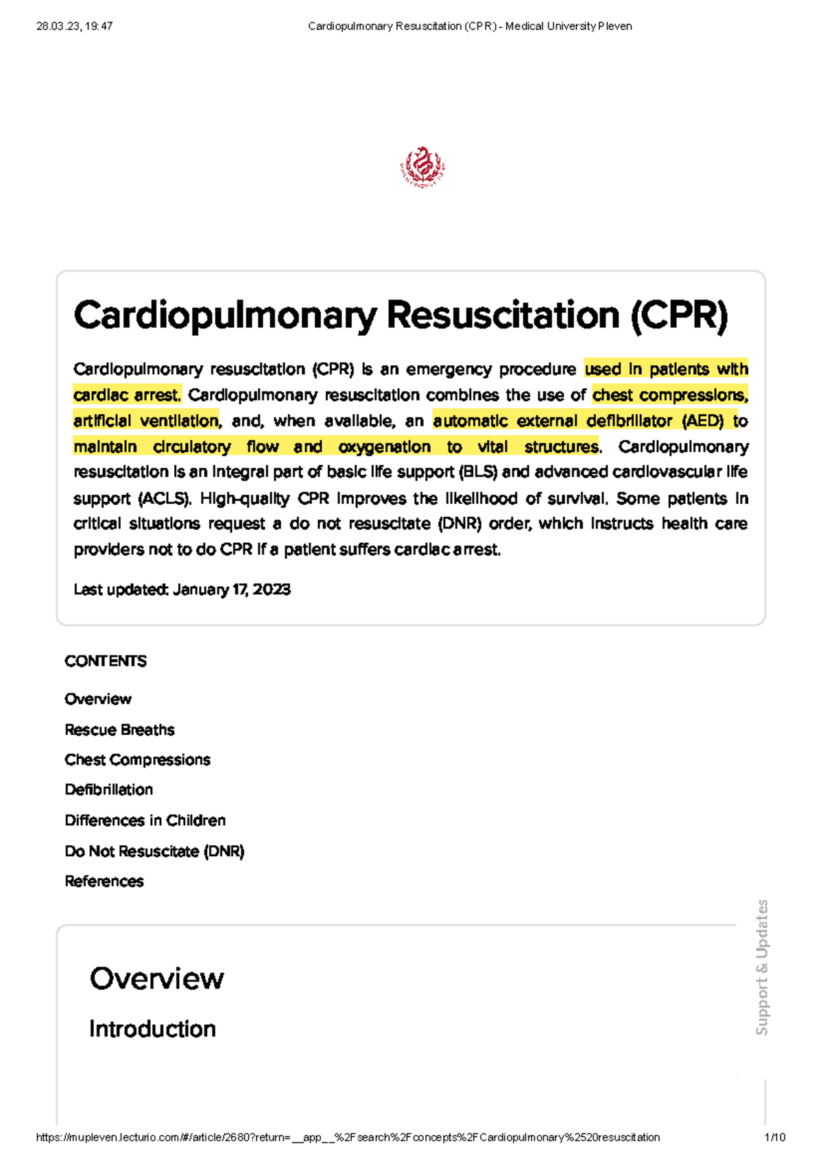 4.Cardiopulmonary Resuscitation (CPR) - Cardiopulmonary Resuscitation ...