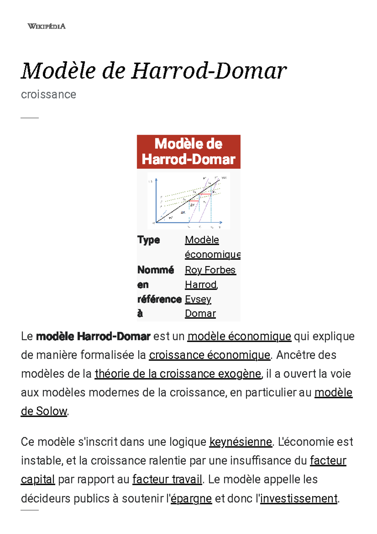 Modèlede Harrod-Domar—Wikipédia 1699629137973 - Modèle de Harrod-Domar ...