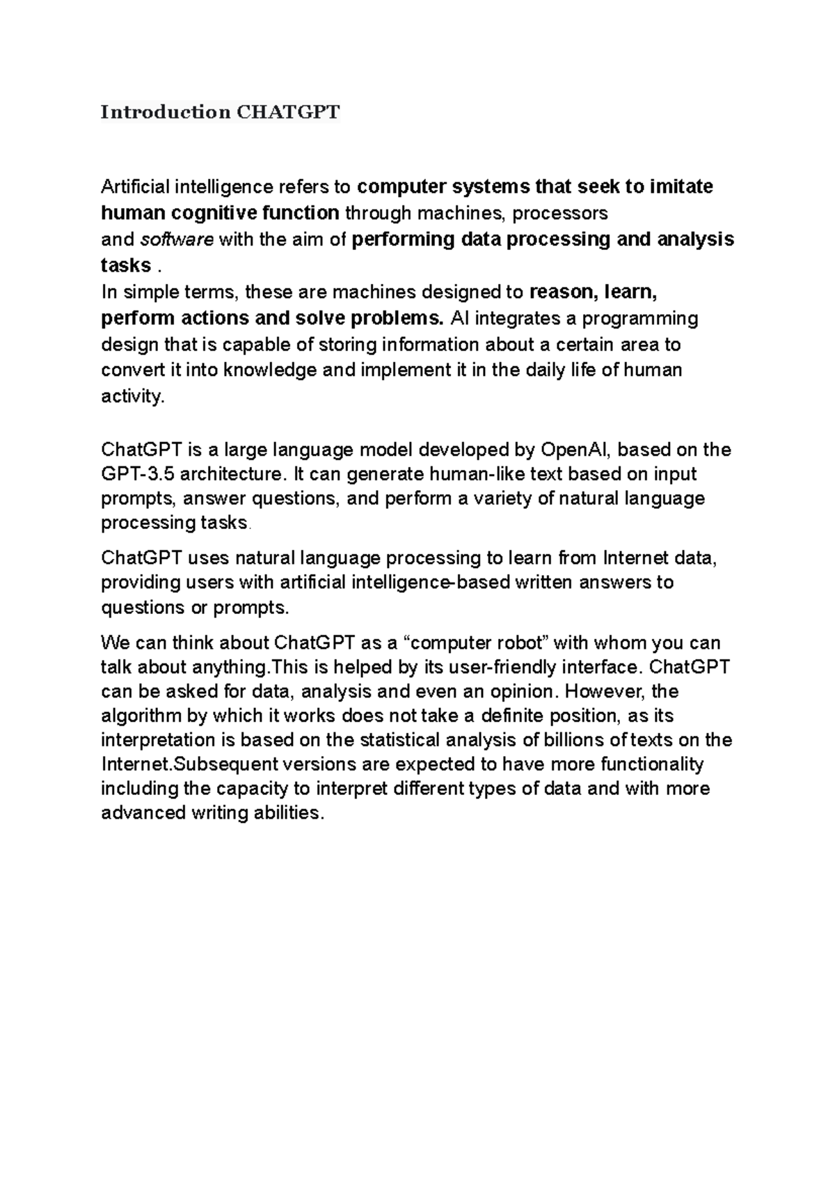 Introduction Chatgpt - Información acerca de chapgpt - Introduction ...