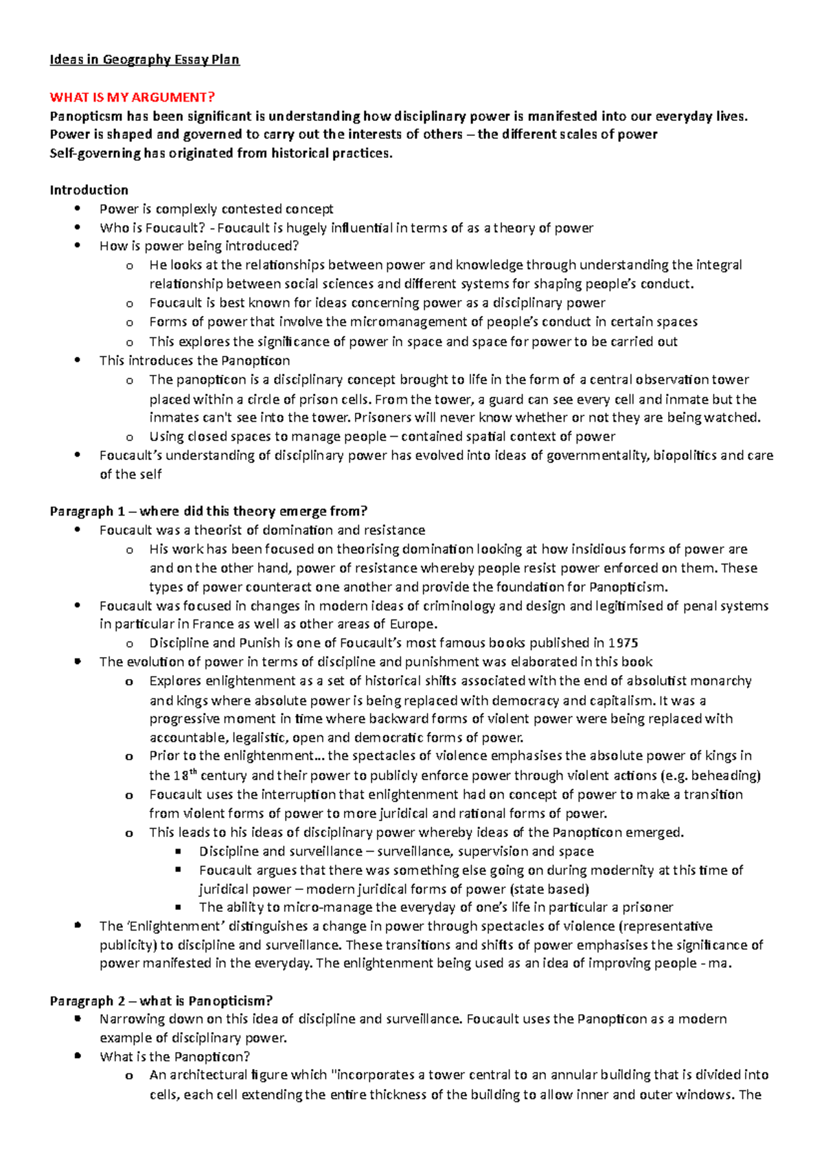 Ideas detailed essay plan - Ideas in Geography Essay Plan WHAT IS MY ...