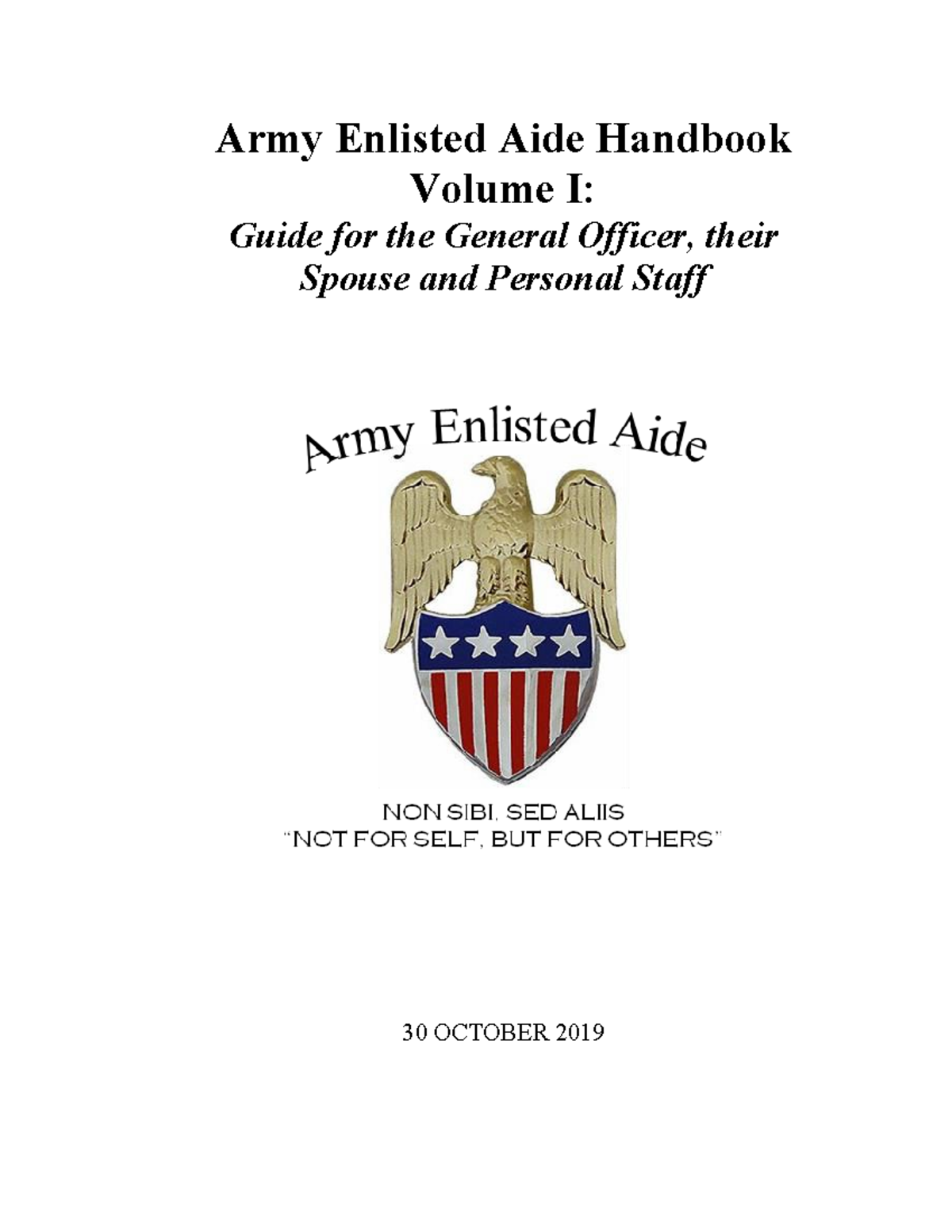 Army EA Handbook VOL 1 18 Oct 2019 - Army Enlisted Aide Handbook Volume ...