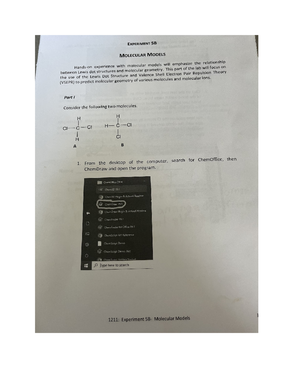experiment 5 B of chem 1211 manual - CHEM 1211 - Studocu
