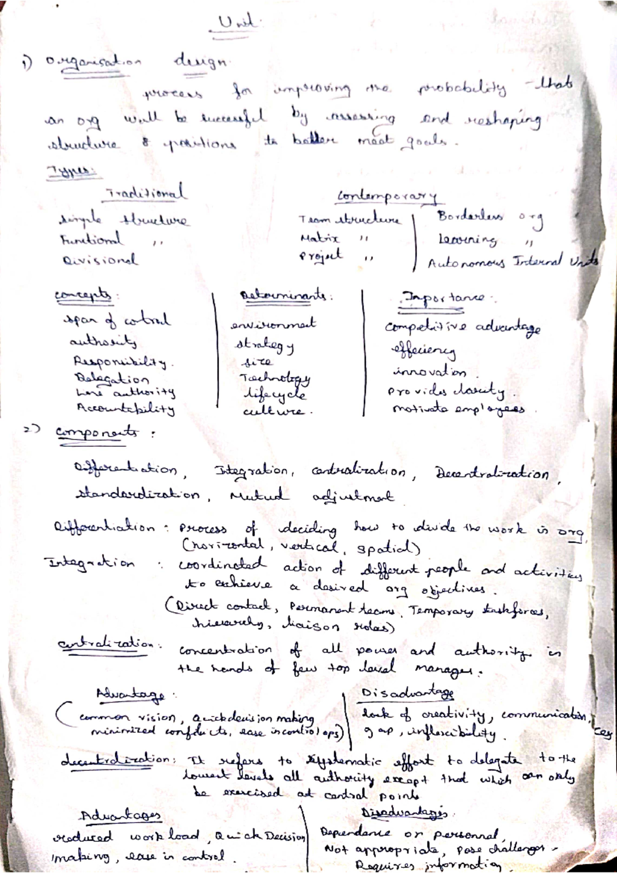 Odcd notes - Organisational design change and development - Studocu