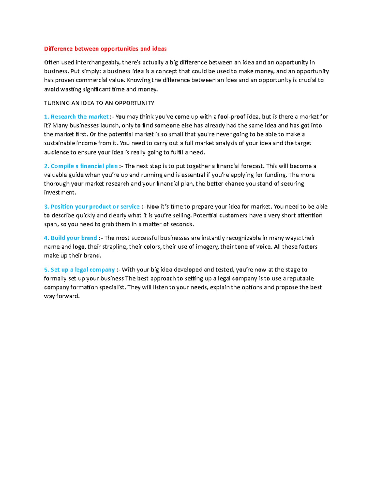 Venture creation unit 2 done - Difference between opportunities and ...