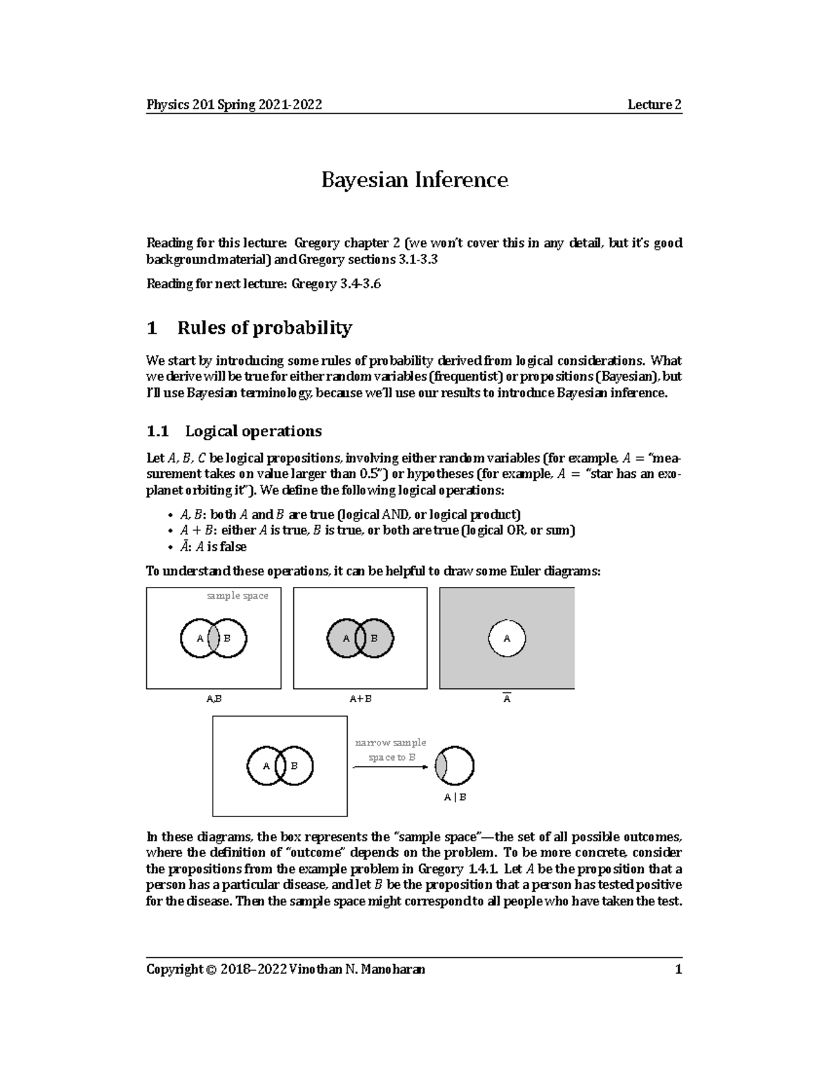 2022-01-26 - Lecture 2 - Notes - Bayesian Inference Reading for this ...