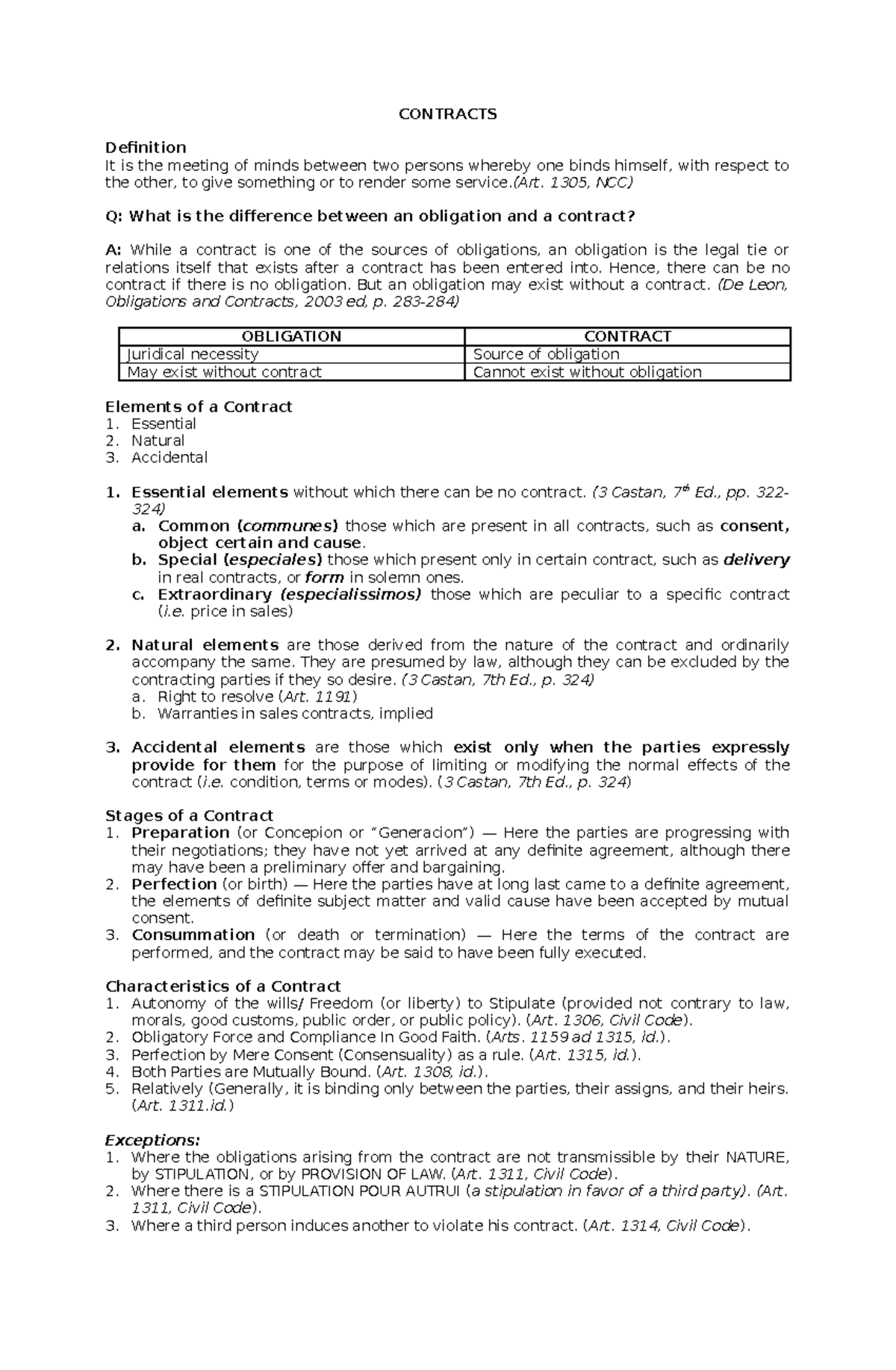 330145237-Contracts - Notes in Contracts - CONTRACTS Definition It is ...