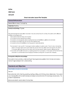 3rd grade reading lesson plan - General Information Lesson Title ...