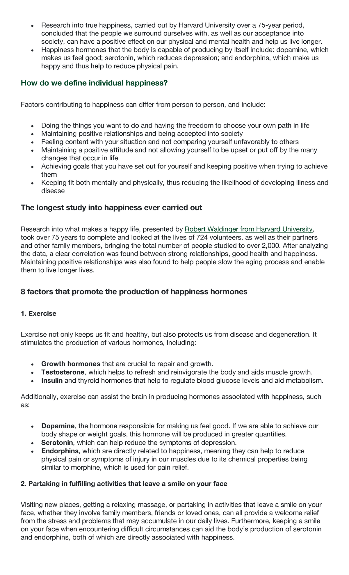 Happy Hormones - • Research into true happiness, carried out by Harvard ...